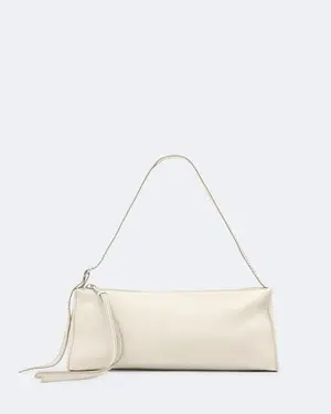 ALLSAINTS Siloh Pinked-edge Leather Shoulder Bag - White