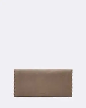 ALLSAINTS Siloh Pinked-edge Leather Continental Wallet - Grey