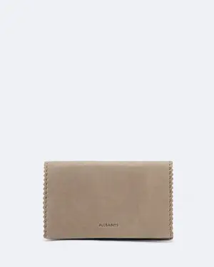 ALLSAINTS Siloh Pinked-edge Leather Bi-fold Wallet Grey