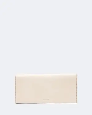 ALLSAINTS Siloh Pinked-edge Leather Continental Wallet - White