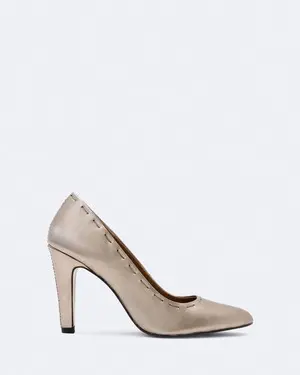 ALLSAINTS Anna Hand-stitch Almond-toe Court Shoe - Grey