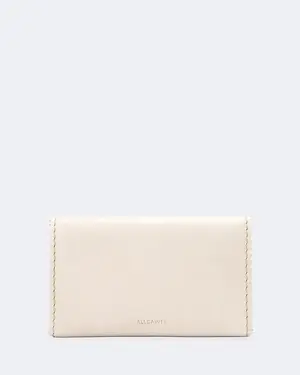 ALLSAINTS Siloh Pinked-edge Leather Bi-fold Wallet White