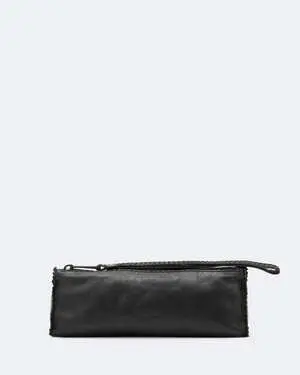 ALLSAINTS Siloh Pinked-edge Leather Pencil Case - Black