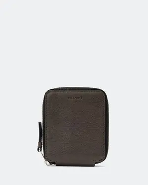 ALLSAINTS Clymer Leather Zip-up Wallet - Grey