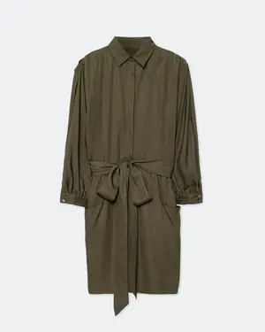 ALLSAINTS Noora Silk-viscose Mini Dress - Washed Khaki