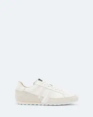 ALLSAINTS Liam Leather And Suede Low-top Sneakers - White/white