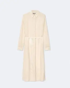ALLSAINTS Yurra Tied Cupro Shirt Dress White