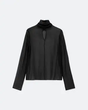 ALLSAINTS Kumi High-neck Silk Top - Black