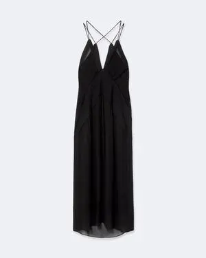 ALLSAINTS Fawn Viscose Midi Slip Dress - Black