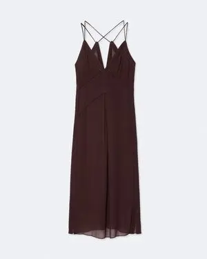 ALLSAINTS Fawn Viscose Midi Slip Dress - Red