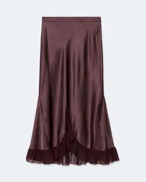 ALLSAINTS Irma Silk-viscose Skirt Red