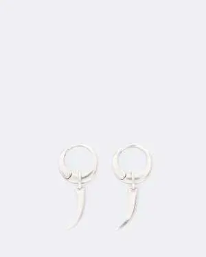 ALLSAINTS Talon Pendant Huggie Earrings - Warm Silver