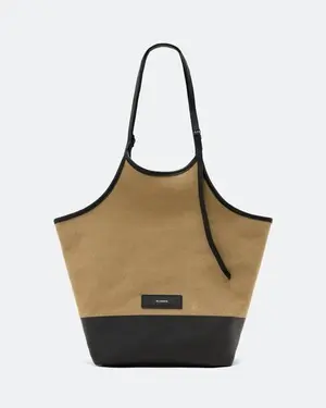 ALLSAINTS Siloh Canvas Magazine Tote Bag - Brown