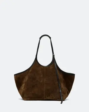 ALLSAINTS Siloh Oversized Suede Tote Bag - Green