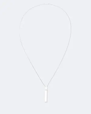 ALLSAINTS Marlo Box Pendant Long Necklace - Silver