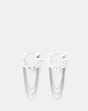ALLSAINTS Spike Chain-embellished Huggie Earrings - Silver