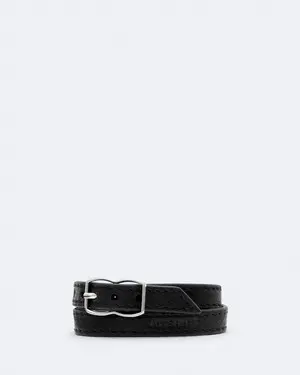 ALLSAINTS AllSaints Siloh Leather Double-Wrap Bracelet Black