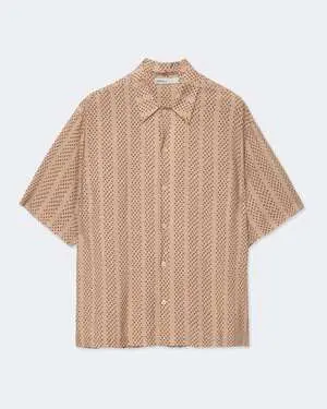 ALLSAINTS Quasar Oversized Polka-dot Shirt Camel/red