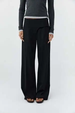 ST. AGNI Wool Wide Waistband Pants