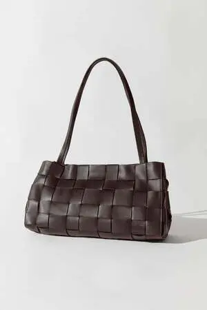 ST. AGNI Slim Woven Tote - Chocolate