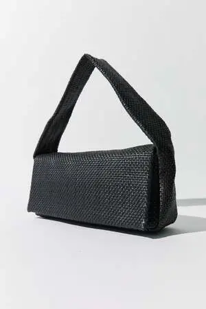 ST. AGNI Woven Slim Satchel - Black