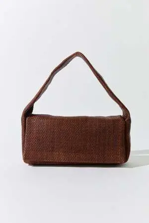 ST. AGNI Woven Slim Satchel - Chestnut
