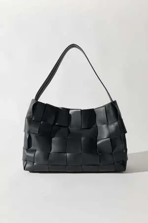 ST. AGNI Woven Large Tote - Black