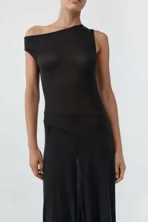 ST. AGNI Fine Jersey Off Shoulder Dress