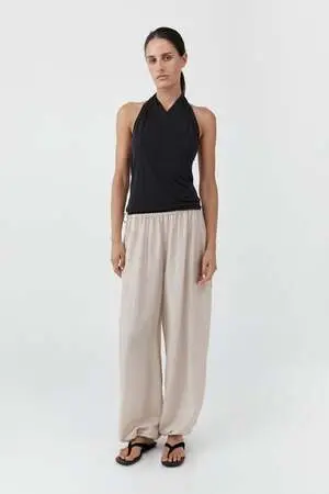 ST. AGNI Silk Adjustable Balloon Pants - Soft Ash