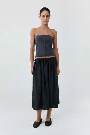 ST. AGNI Transparent Midi Skirt