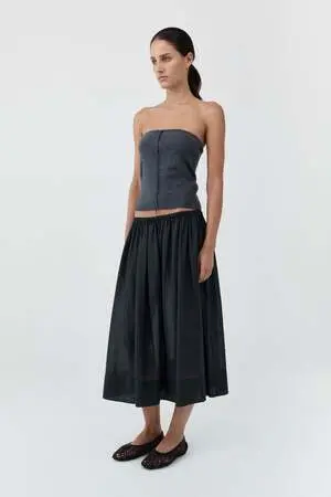 ST. AGNI Transparent Midi Skirt