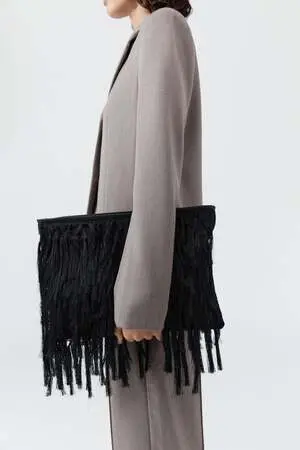 ST. AGNI Tassel Oversized Clutch