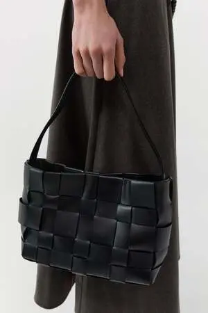 ST. AGNI Woven Mini Tote - Black