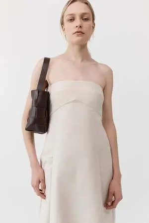 ST. AGNI Woven Mini Tote - Chocolate