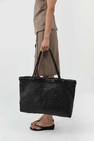 ST. AGNI Wide Bagu Woven Tote