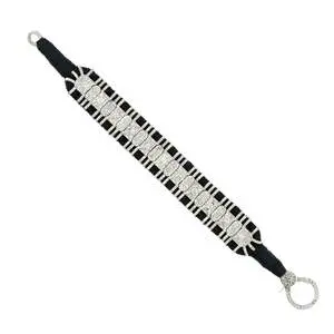 ARTISAN 925 Sterling Silver Pave Diamond Geometric Macramé Bracelet