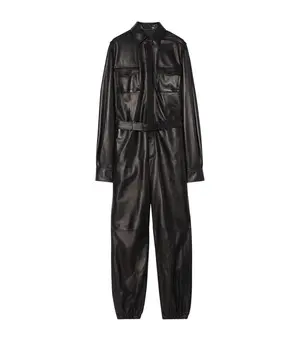 Burberry Leather Jumpsuit - Black