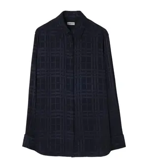 Burberry Silk Check Shirt - Blue
