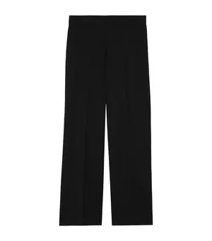 Burberry Wool Grain De Poudre Tailored Trousers - Black