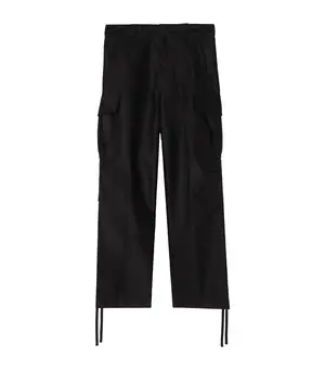 Burberry Cotton Sateen Cargo Trousers - Black