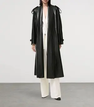 Burberry Leather Wrap Trench Coat