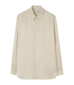 Burberry Silk Relaxed Fit Shirt - Beige