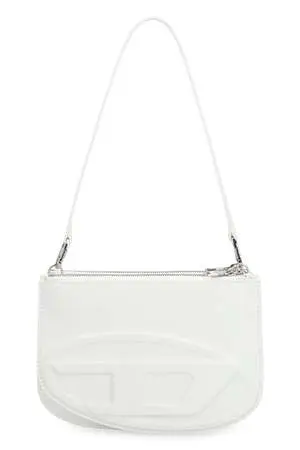DIESEL® 21 Cm Mini Twin Leather Shoulder Handbag - White