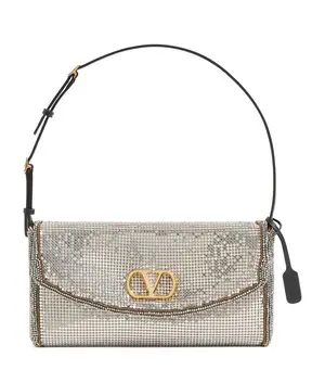 Valentino Garavani Chainmail Devain Shoulder Bag - Silver
