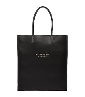 Smythson Mini Leather Kingly Tote Bag - Black