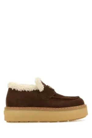 Prada Platform Suede Loafers For With 4 Cm Sole