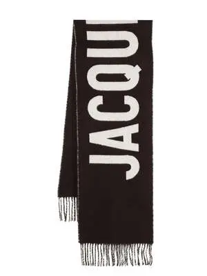 Jacquemus Oversized Wool Logo Scarf - Brown