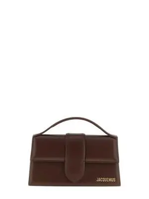 Jacquemus Jacquemus Leather Top Handle Bag With Detachable Shoulder Strap Brown
