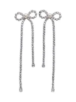 SELF-PORTRAIT Bow Detail Earrings - Silver