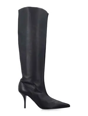 Magda Butrym Knee-high Leather Stiletto Boots - Nero